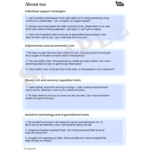 Keywell: About Me: Sample Template